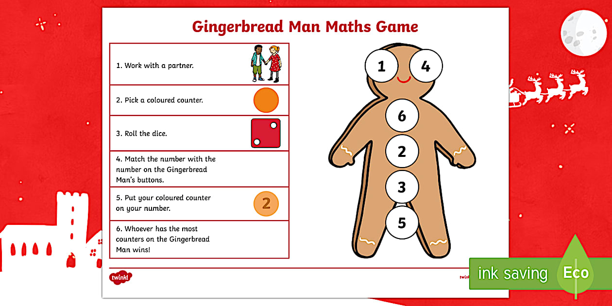 Gingerbread Man Number Game (teacher made) - Twinkl