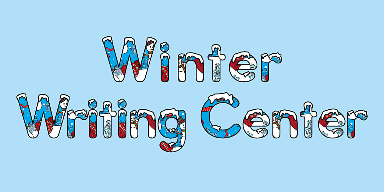 Winter Writing Center Bulletin Board Lettering - Twinkl