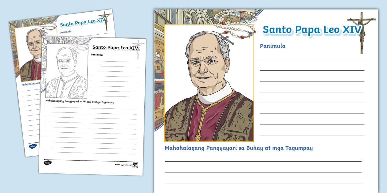 Santo Papa Leo XIV Biography Template (Teacher-Made)