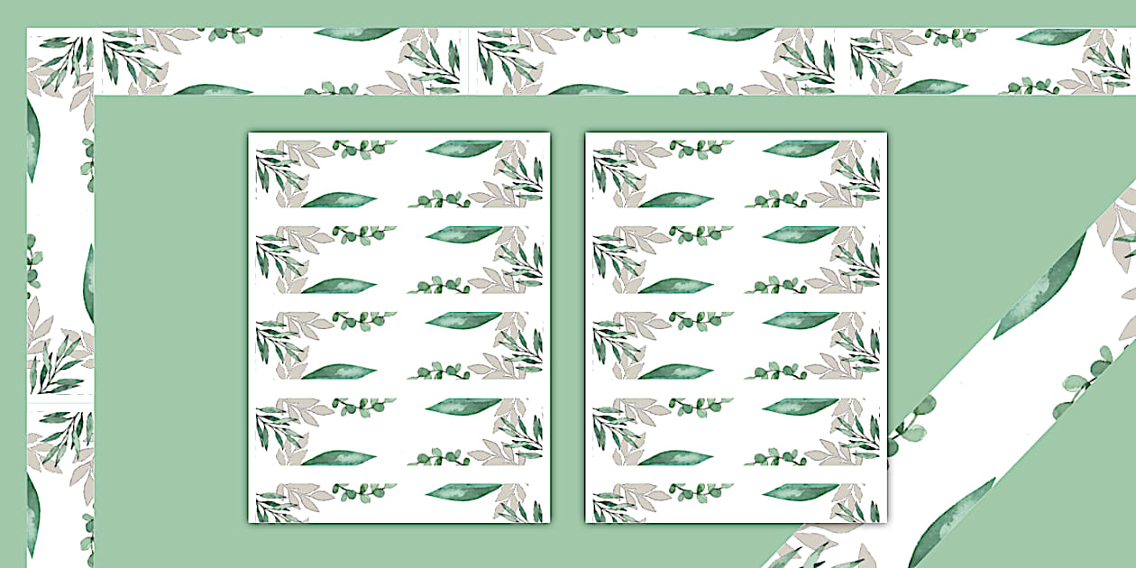 Muted-Botanical Themed Display Borders (teacher made)