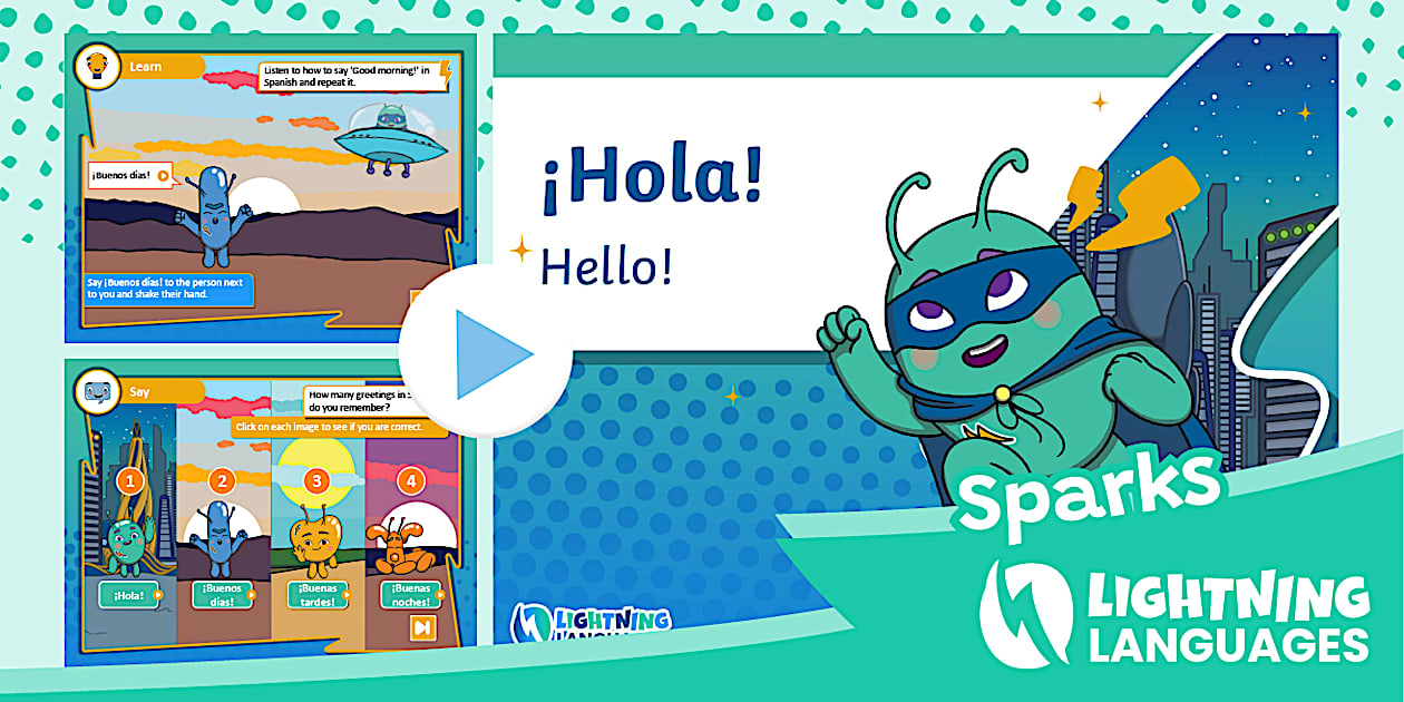 👉 Lightning Languages | Spanish | Sparks | Greetings Lesson 1