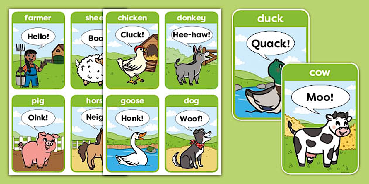 Originals First Words Flashcards: Farm Animals - Twinkl