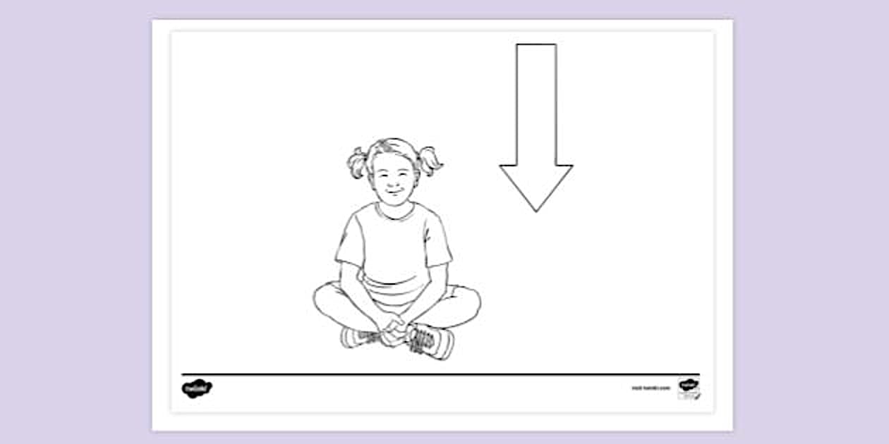 Sit Down Colouring Sheet | Colouring Sheet - Twinkl