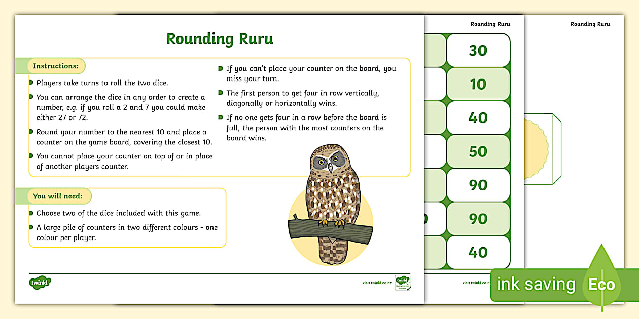 Stage 5: Rounding Ruru Maths Game (teacher made) - Twinkl