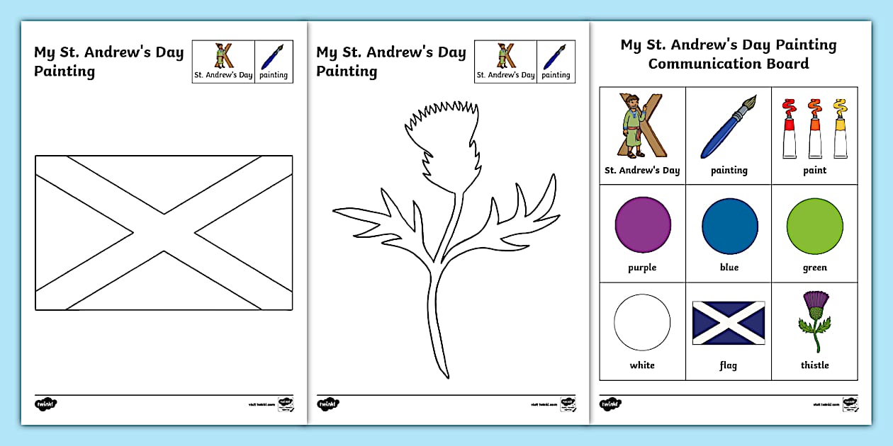 St. Andrew's Day Painting Activity with Visual Supports