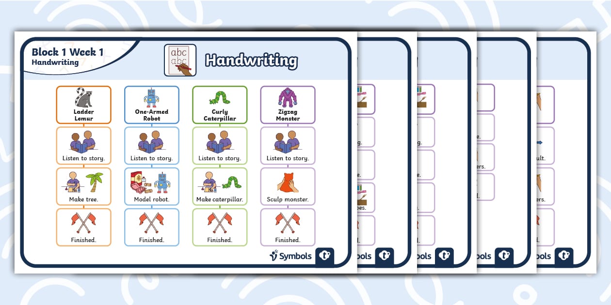 Early Handwriting Visual Schedule