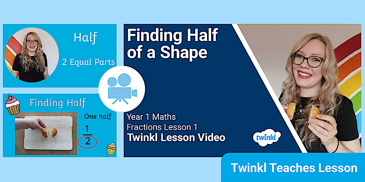 👉 Year 1 (Ages 5-6) Fractions: Video Lesson 1 | Halving Shapes