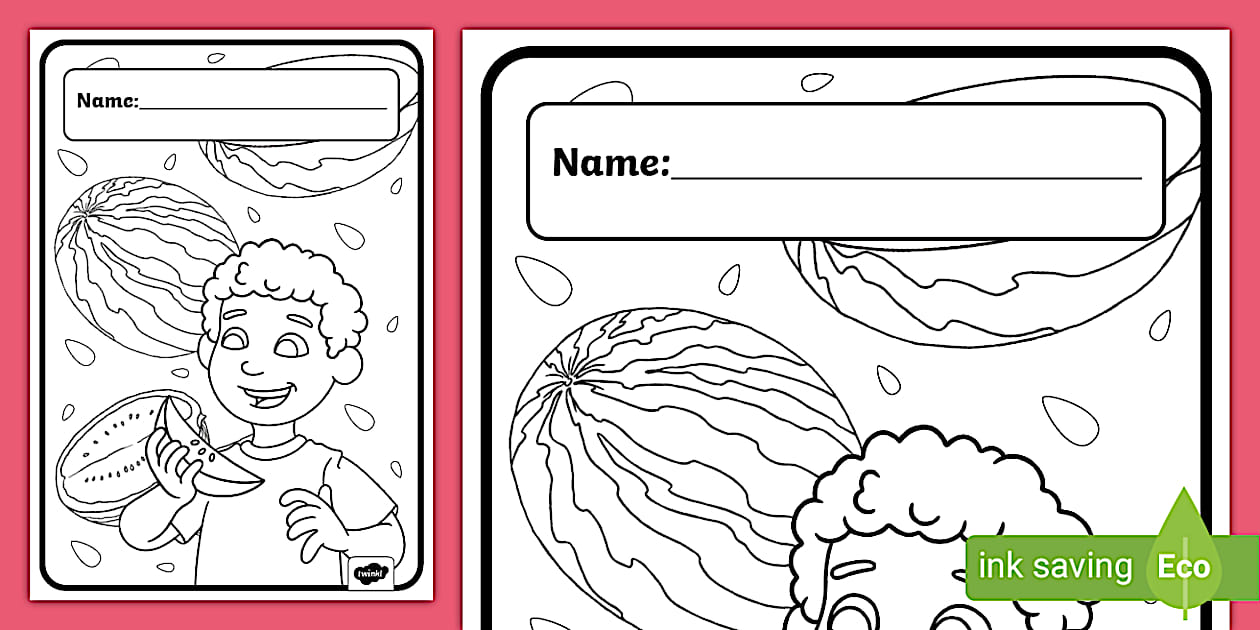 Watermelon Colouring Book Cover | Twinkl | KS1 | Stationery