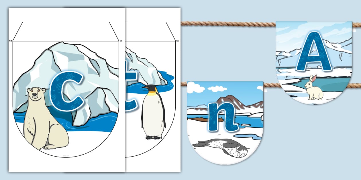 Antarctica Display Bunting (teacher made) - Twinkl