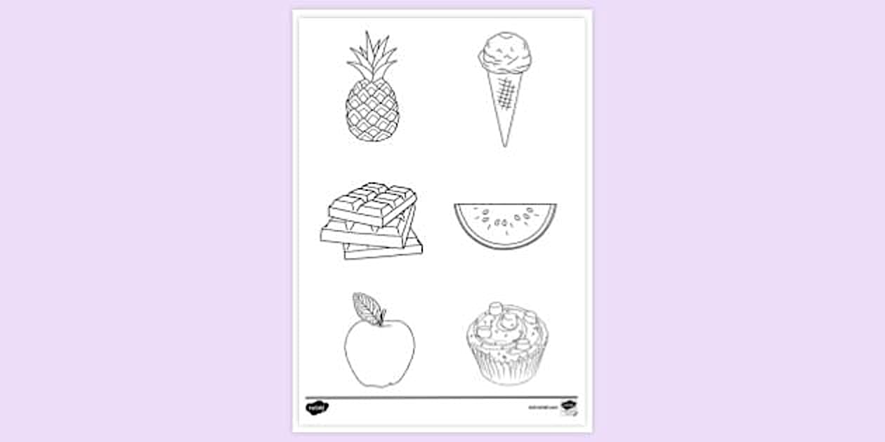 Food for Colouring Page - KS1 Resources (teacher made)