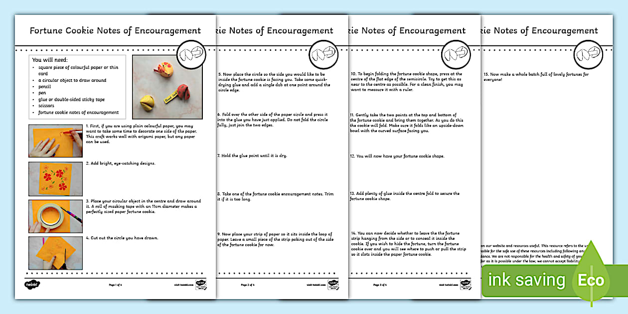 Fortune Cookie Notes of Encouragement (Teacher-Made)