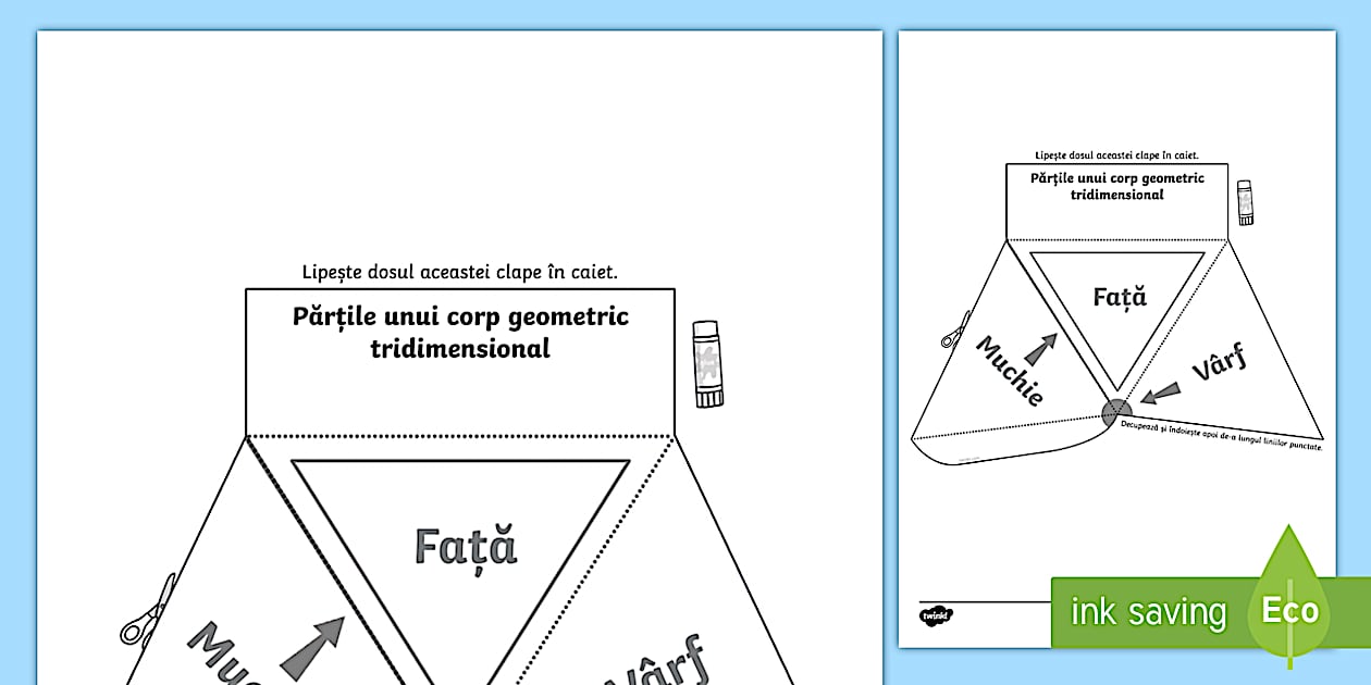 Părțile unui corp geometric tridimensional Suport vizual