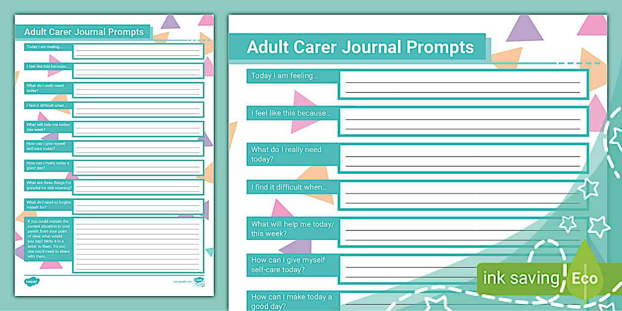 Adult Carer Journal Prompts