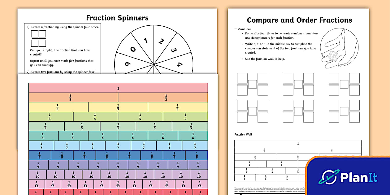 Y6 Compare, Order and Represent Fractions Home Learning Task
