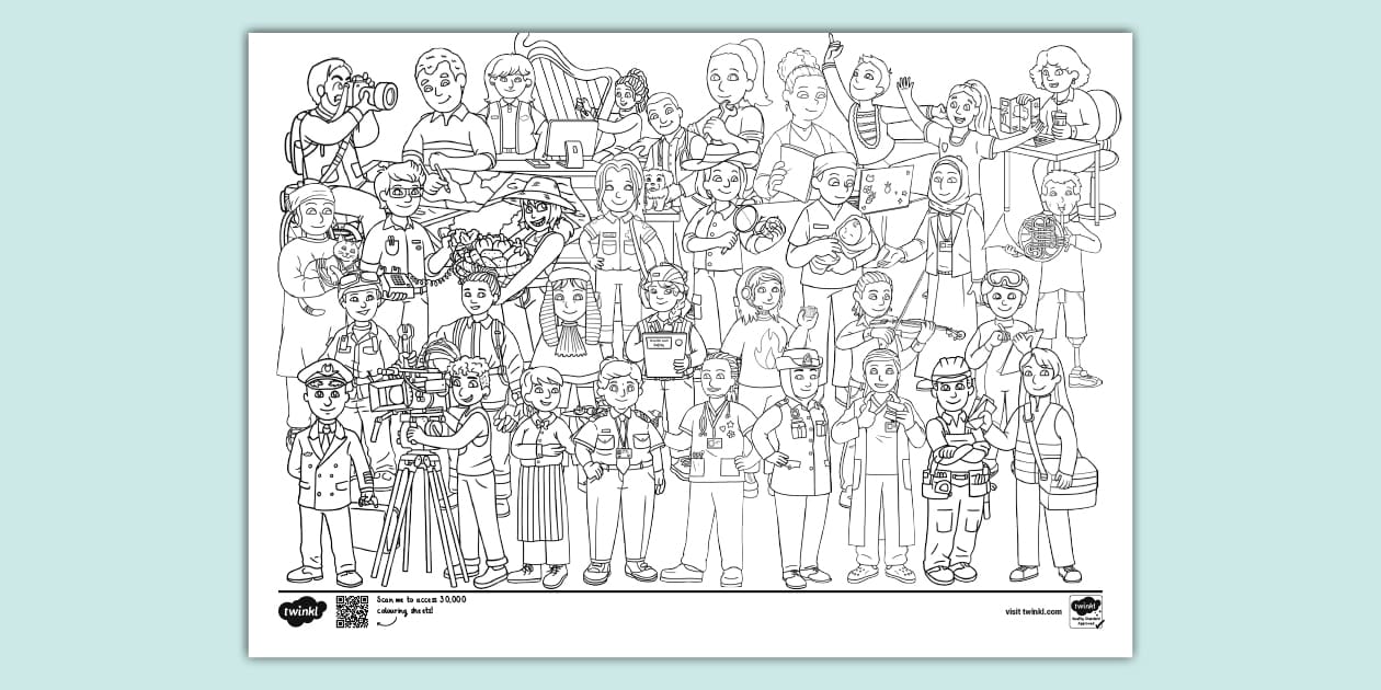 * NEW * Careers Colouring Doodles Sheet - Twinkl