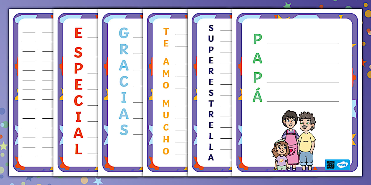 Día del Padre - acrósticos (Hecho por educadores) - Twinkl