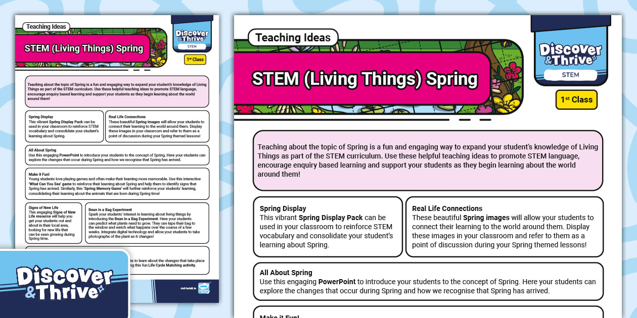 STEM (Living Things) Spring Teaching Ideas (1st Class)