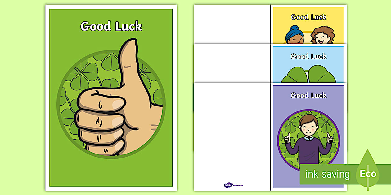 Good Luck Greetings Cards (teacher made) - Twinkl