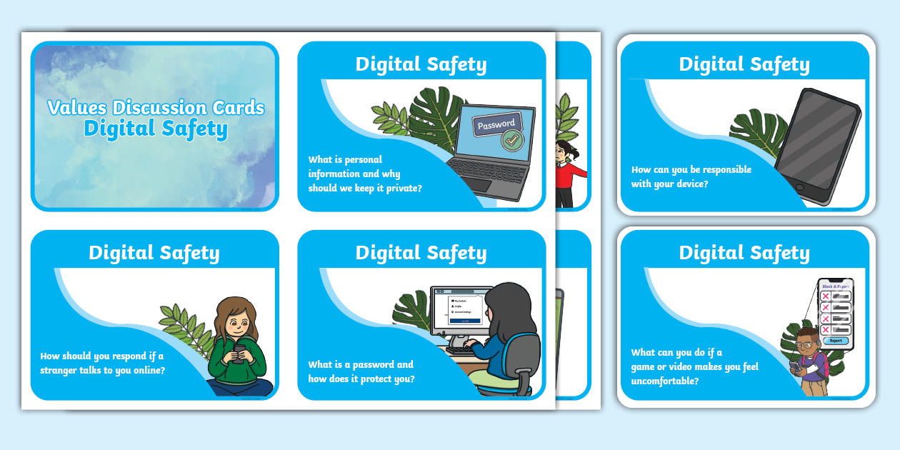Values Discussion Cards - Digital Safety (Teacher-Made)