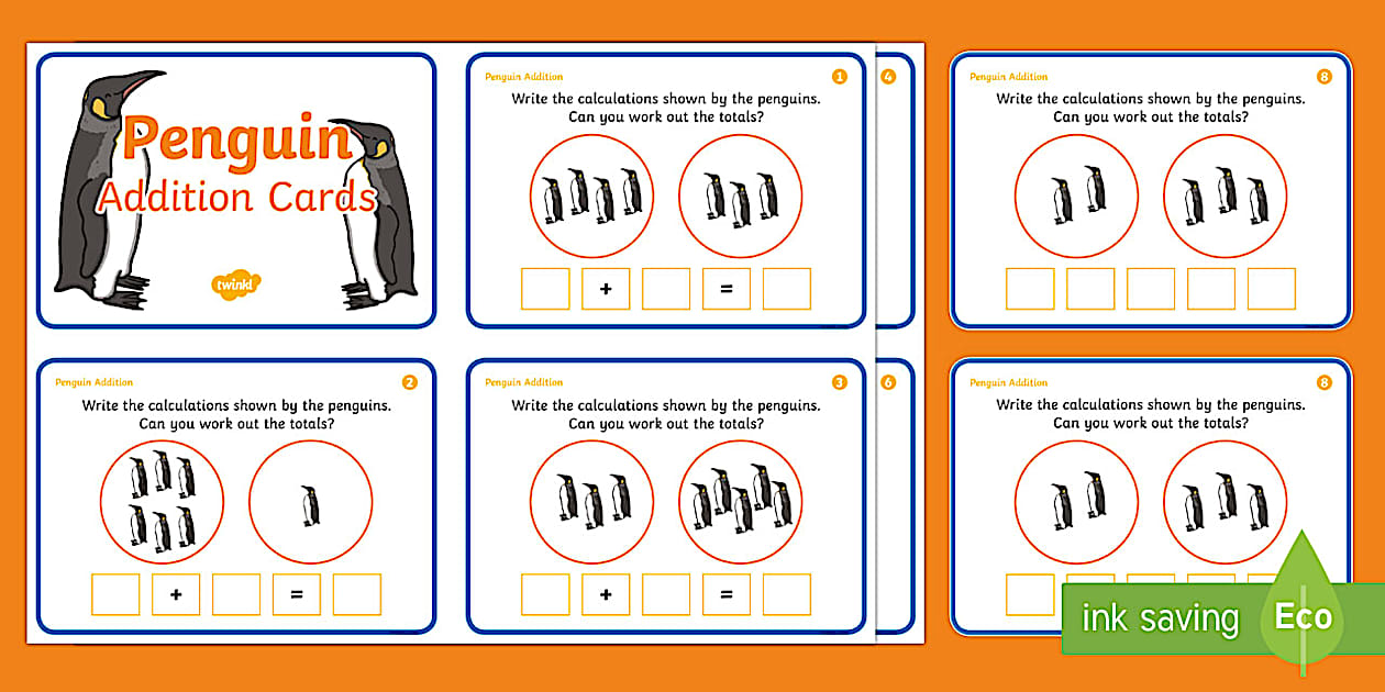 Penguin Addition Sentences Worksheet / Worksheets - Twinkl