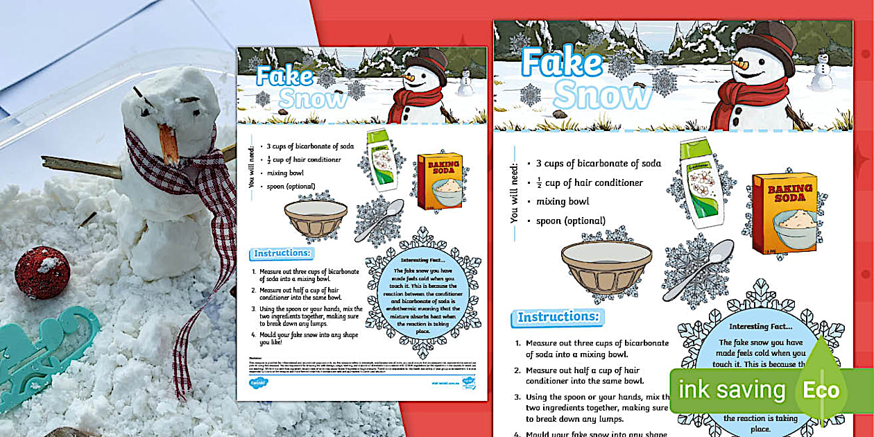 Fake Snow Instructions With Photos - Years 3-4 - Events
