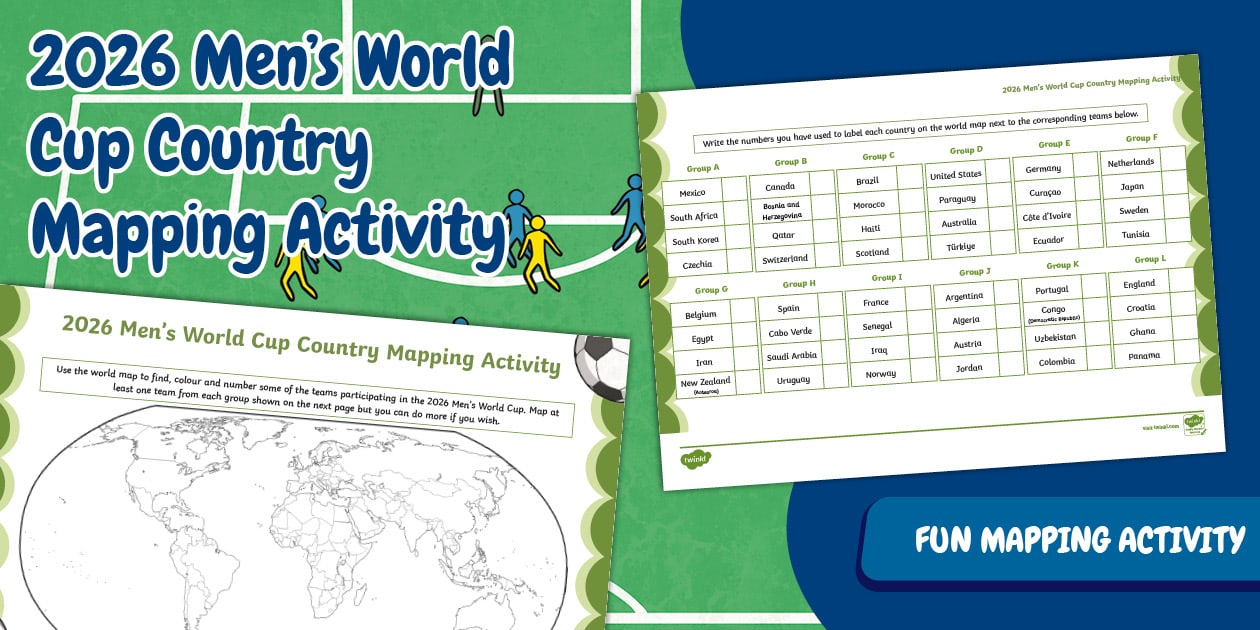 2026 Men's World Cup Country Mapping Activity