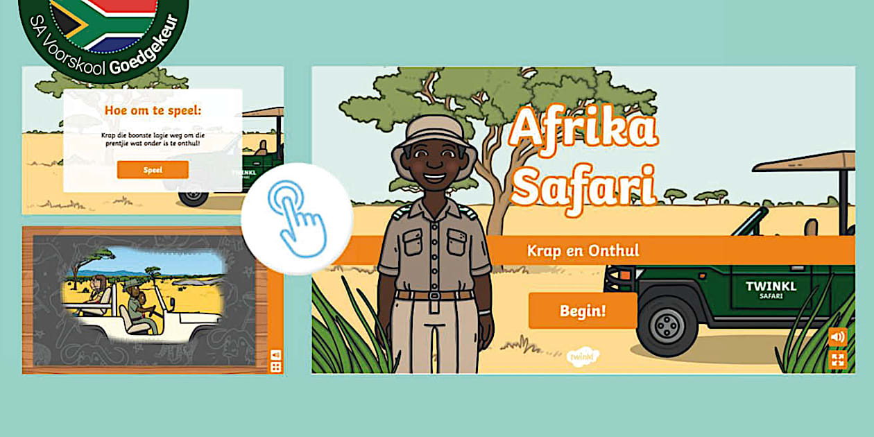 Safari: Krap en Onthul Speletjie (teacher made) - Twinkl
