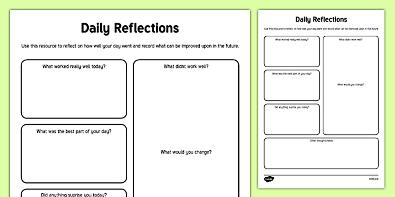 Editable Daily Reflections Activity (Hecho por educadores)