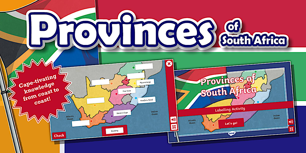 Grade 4 Social Sciences - Provinces of South Africa - Interactive Labelling