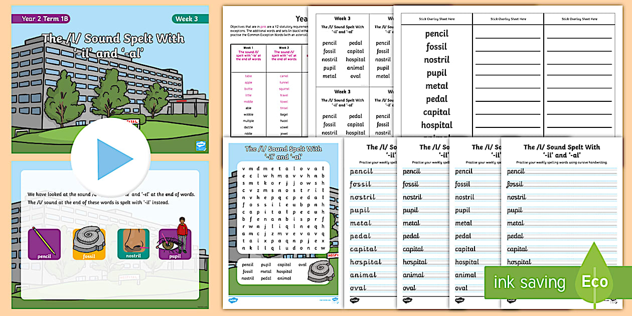 Year 2 Term 1B Week 3 Spelling Pack (l'enseignant a fait)