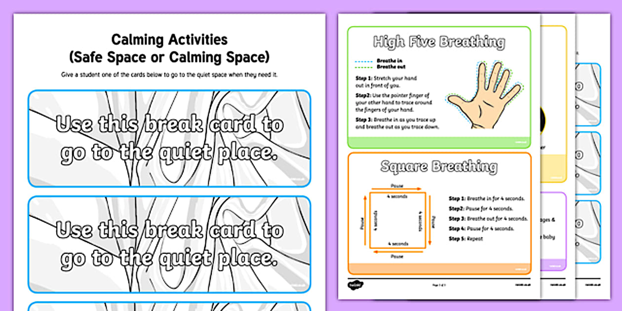 Calming Activity Cards (Teacher-Made) - Twinkl