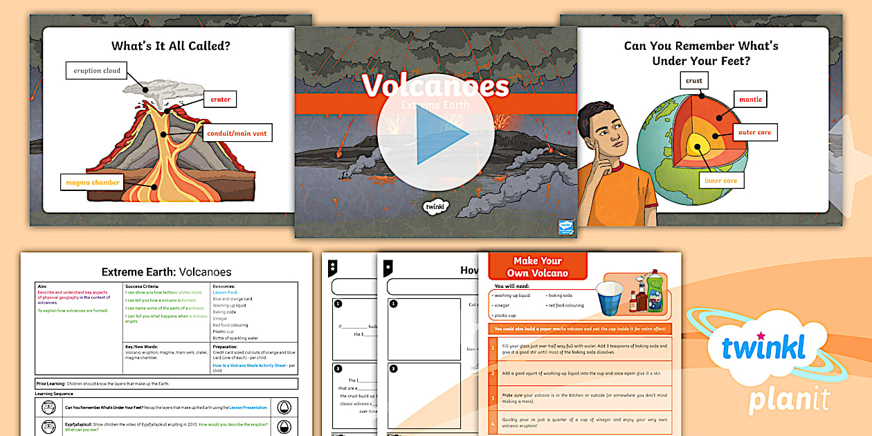 Geography: Extreme Earth: Volcanoes Year 3 KS2 Lesson Pack 2