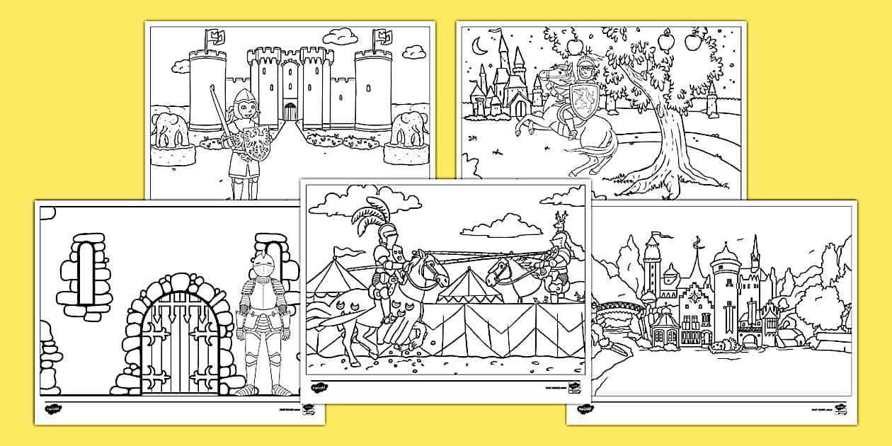 Knight Color Page | Art | Twinkl USA - Twinkl