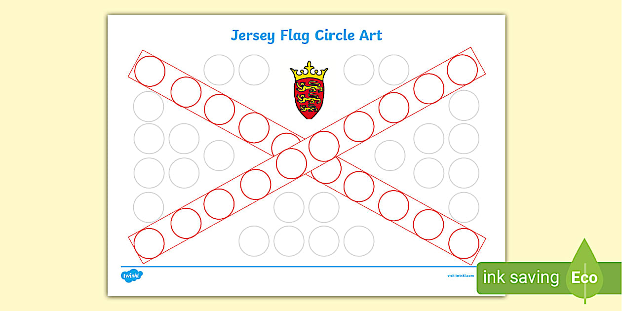 Free Jersey Flag Circle Art Worksheet for Kids: Download!