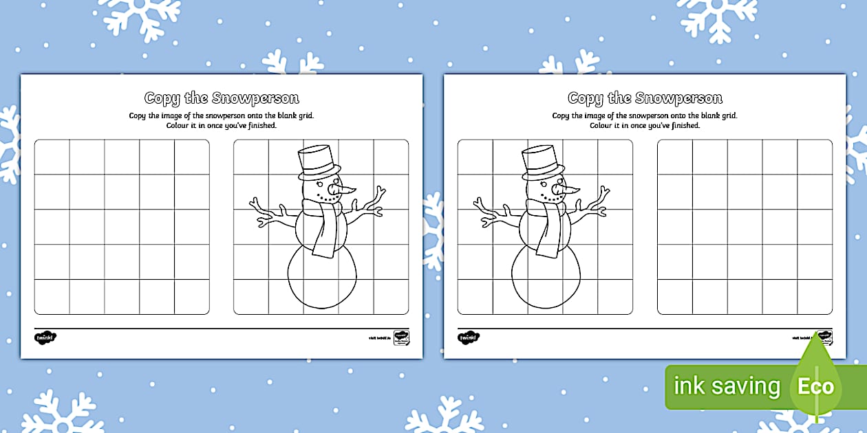 Copy the Snowperson Worksheet (Teacher-Made) - Twinkl