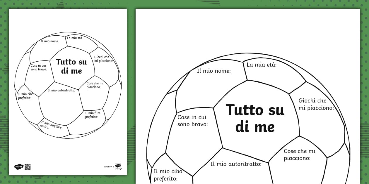 * NEW * Calcio modello di scrittura: Tutto su di me