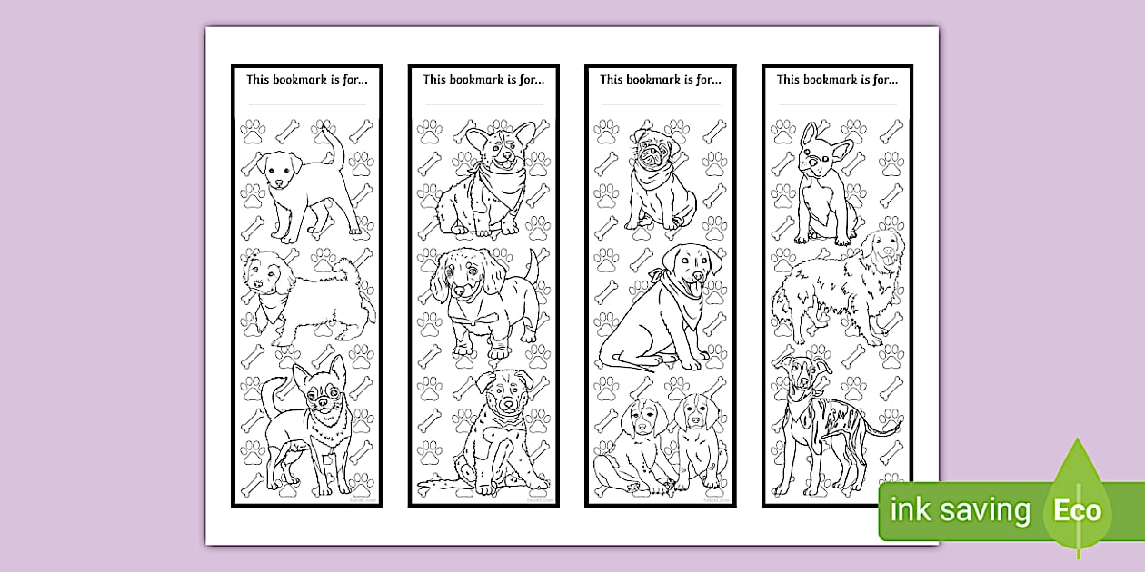 Puppies Colouring Bookmarks,Puppy Bookmark (teacher made)