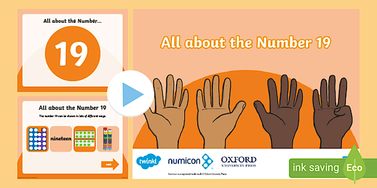 All About Number 19 PowerPoint Including Numicon Shapes