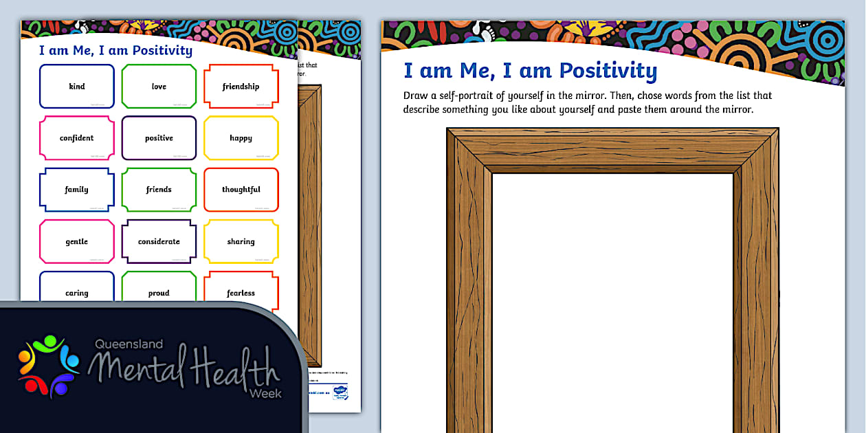 FREE! - Wellbeing Positivity Self-Portrait Draw and Paste Activity