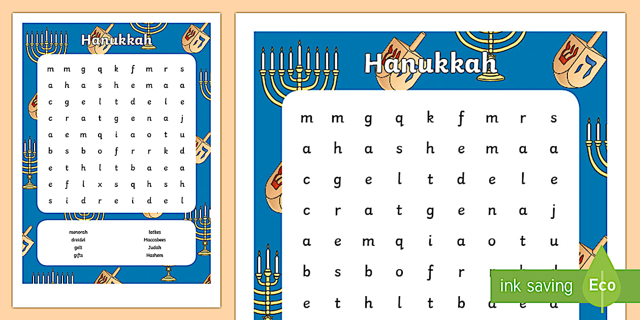 Hanukkah Word Search - Judaism Resources | KS2 - Twinkl