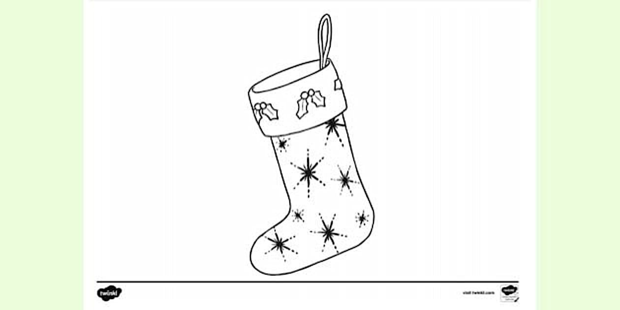 Christmas Stockings Colouring Sheet - Twinkl