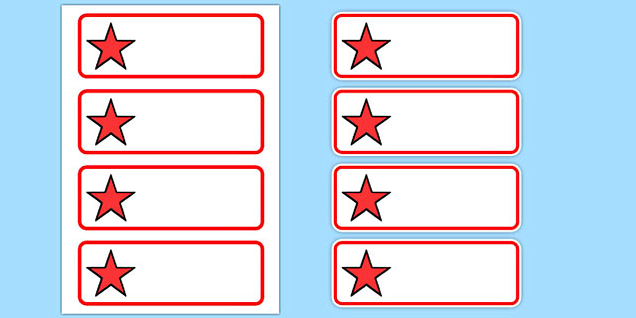 👉 Editable Red Stars Drawer, Peg, Name Labels - Twinkl