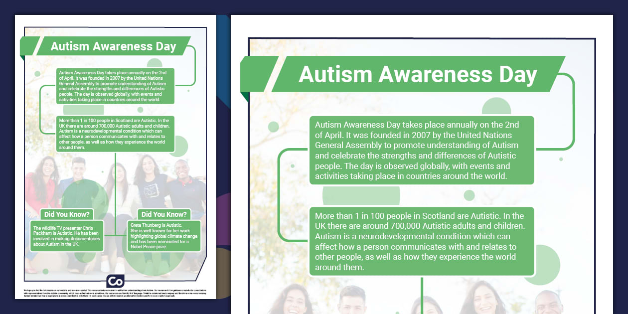 Autism Awareness Day Poster (teacher made) - Twinkl