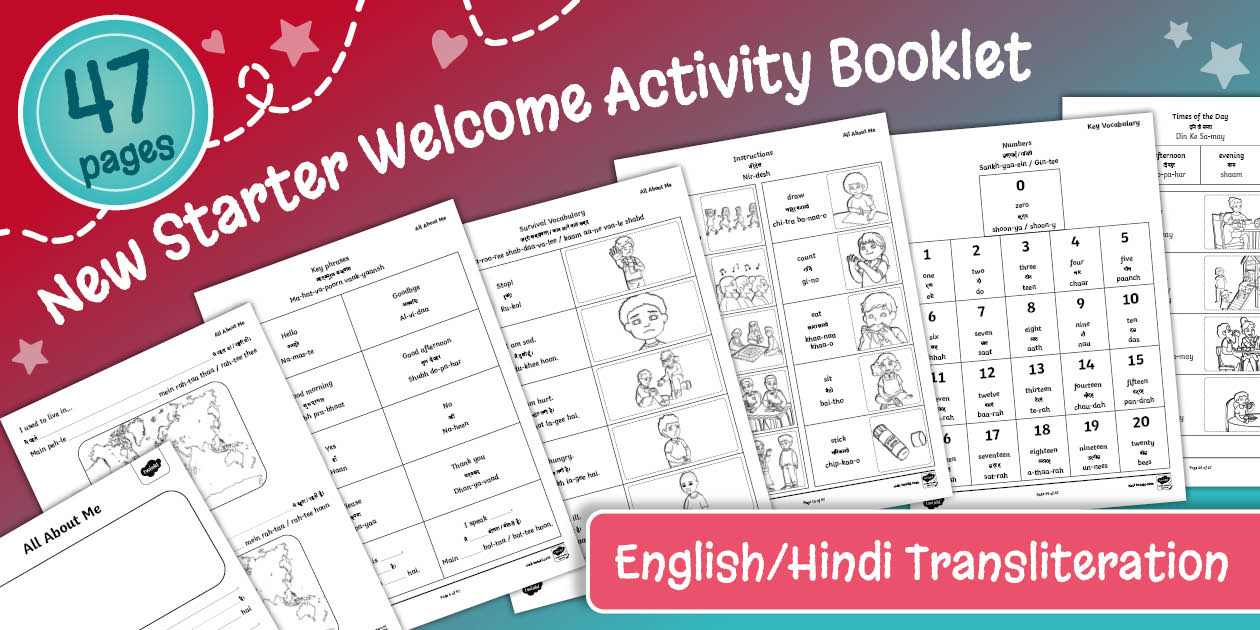 New Starter Welcome Activity Booklet Hindi Transliteration