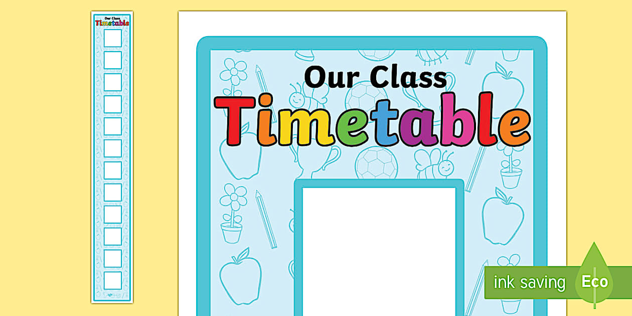 Editable Vertical Visual Timetable Display with 12 Boxes
