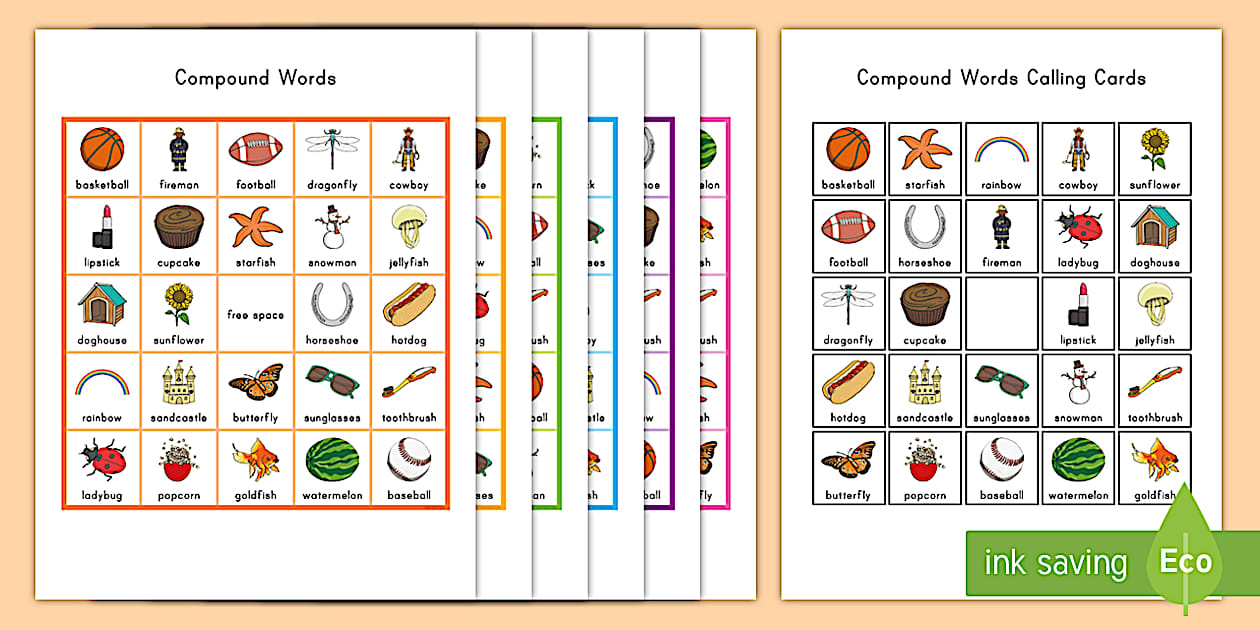 Compound Words Bingo (teacher made) - Twinkl