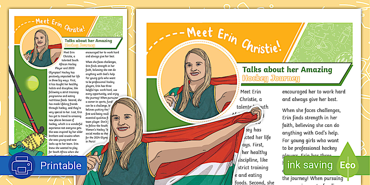 Grade 3 Eng Erin Christie's Hockey Journey Comprehension (CAPS)