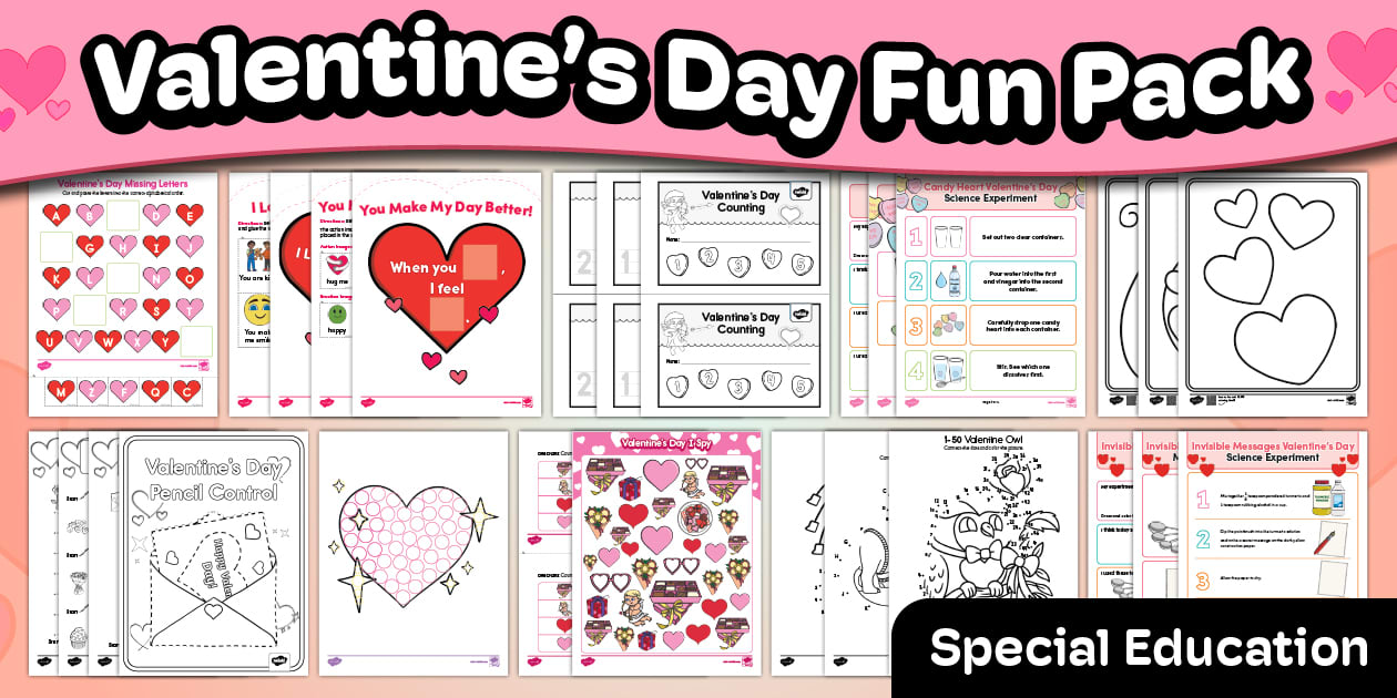 Valentine's Day Fun Pack for Special Education