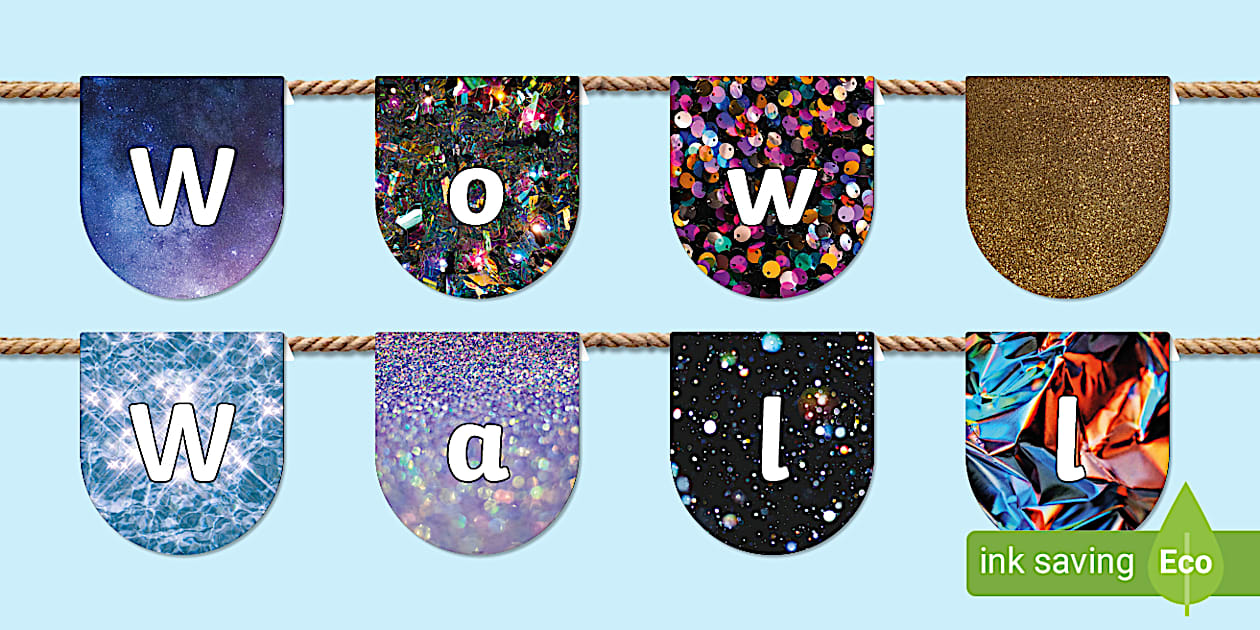 Wow Wall Photo Display Bunting (teacher made) - Twinkl
