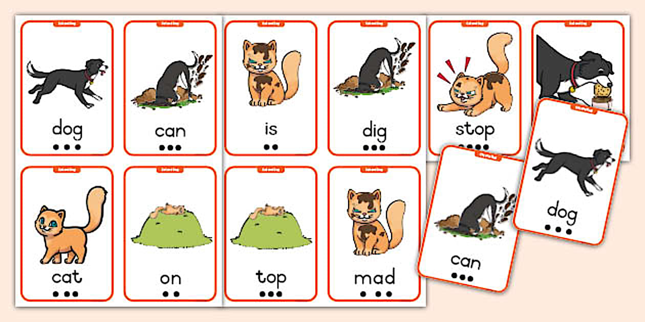FP Phonics-Decodable Readers-Rhyme and Read Flashcards:Cat and Dog (CAPS